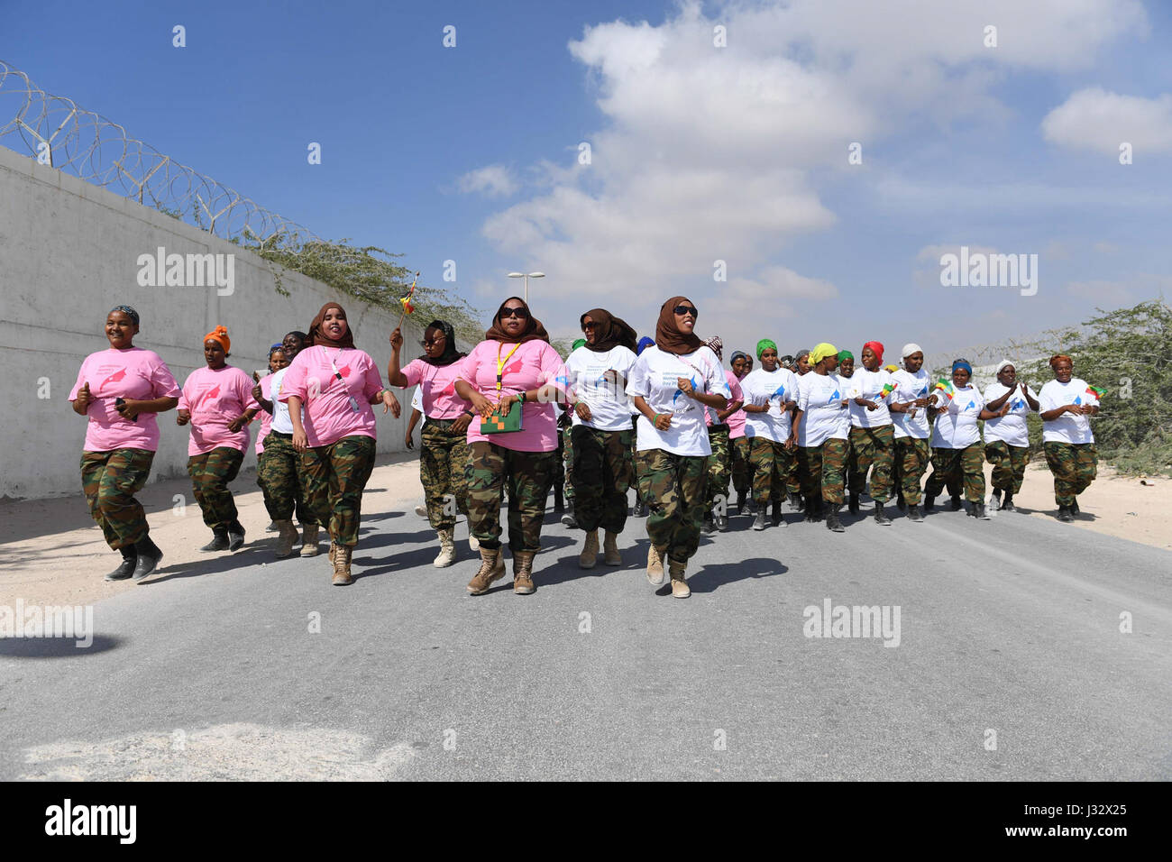 Female soldiers participating in the African Union Mission in Somalia ...