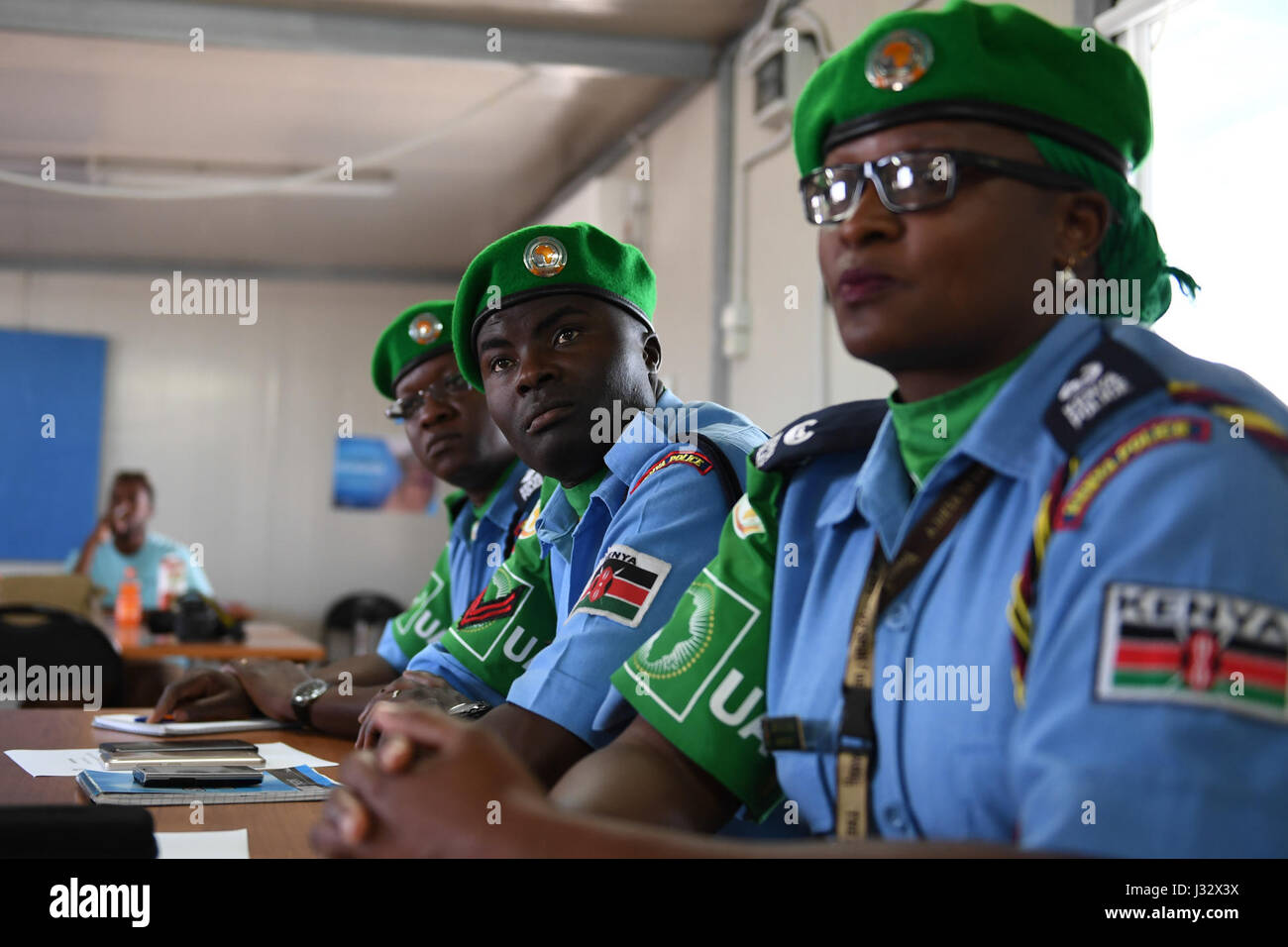 Newly deployed Kenyan Individual Police Officers (IPOs) are seen during ...