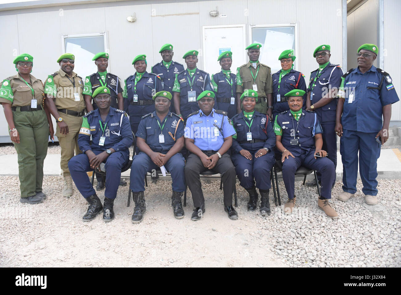Senior leadership members of AMISOM Police pose for a group photograph ...