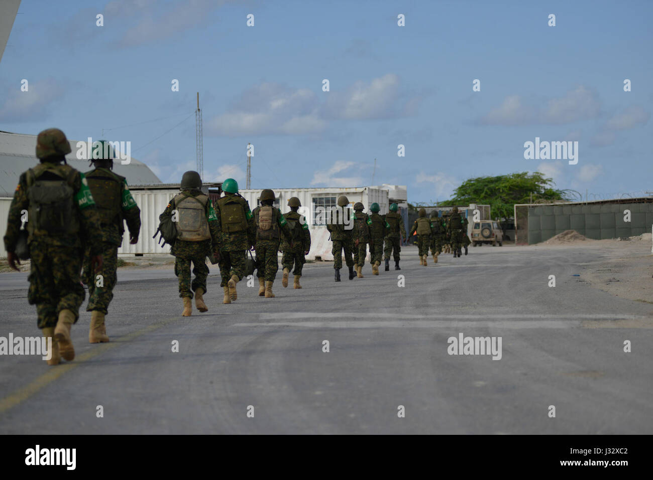 Newly deployed soldiers of the Uganda People's Defence Forces (UPDF ...