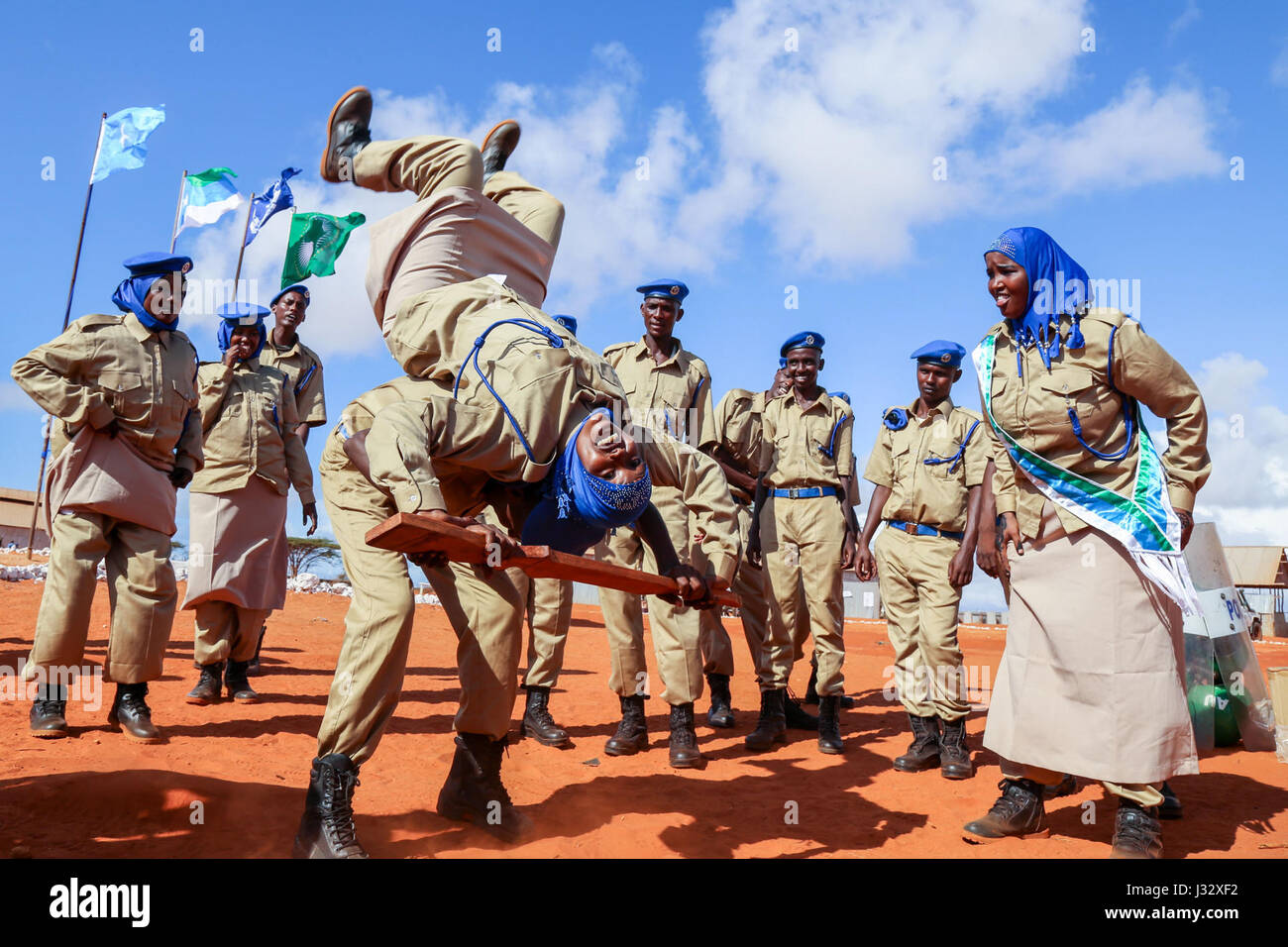 New recruits for the Somali Police Force (SPF) demonstrate skills ...