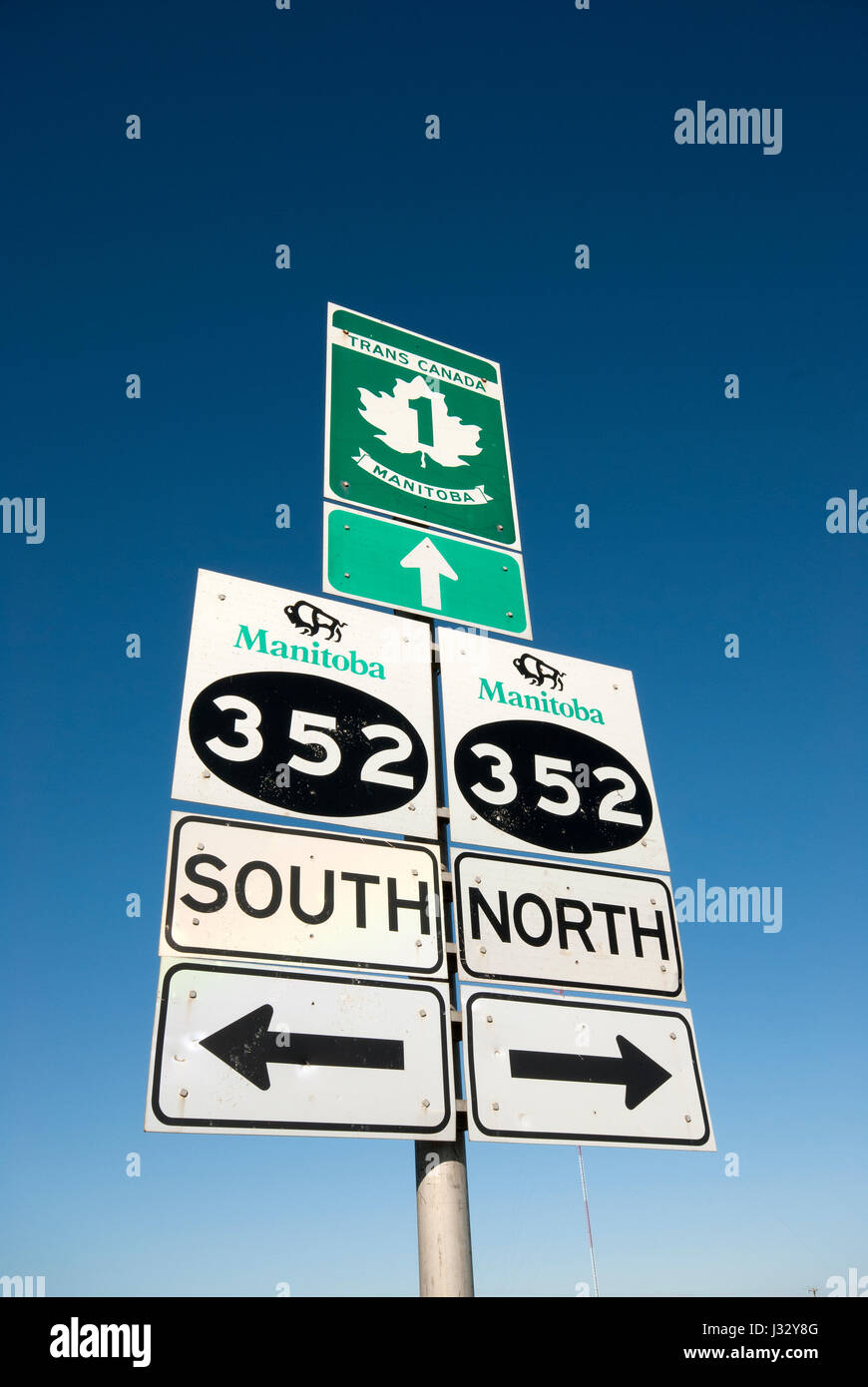 Road sign of Trans Canada Highway 1, Manitoba, Canada Stock Photo - Alamy