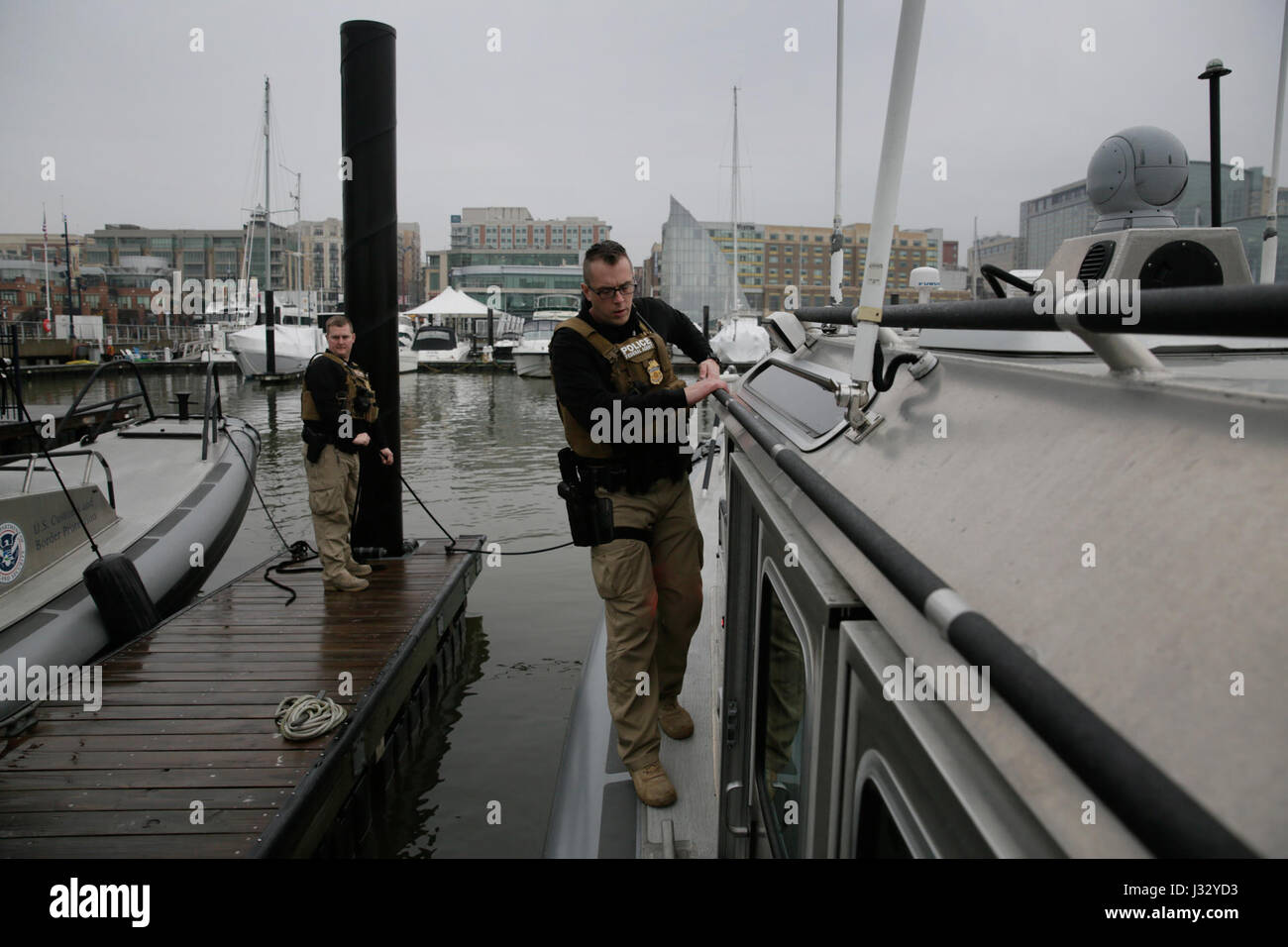 Officers with the U.S. Customs and Border Protection's Air and Marine ...