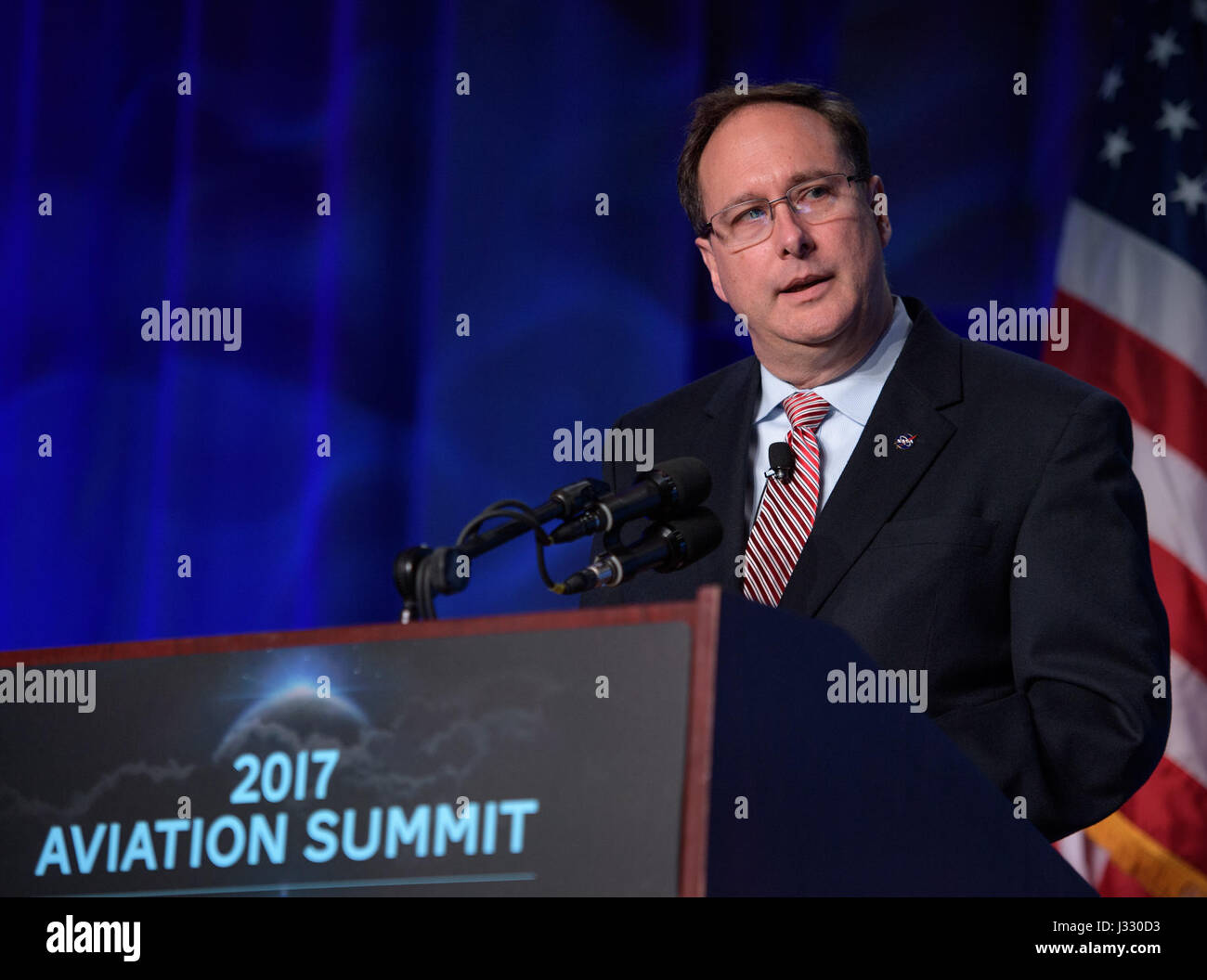 NASA Administrator Robert Lightfoot moderates a discussion at the 16th ...