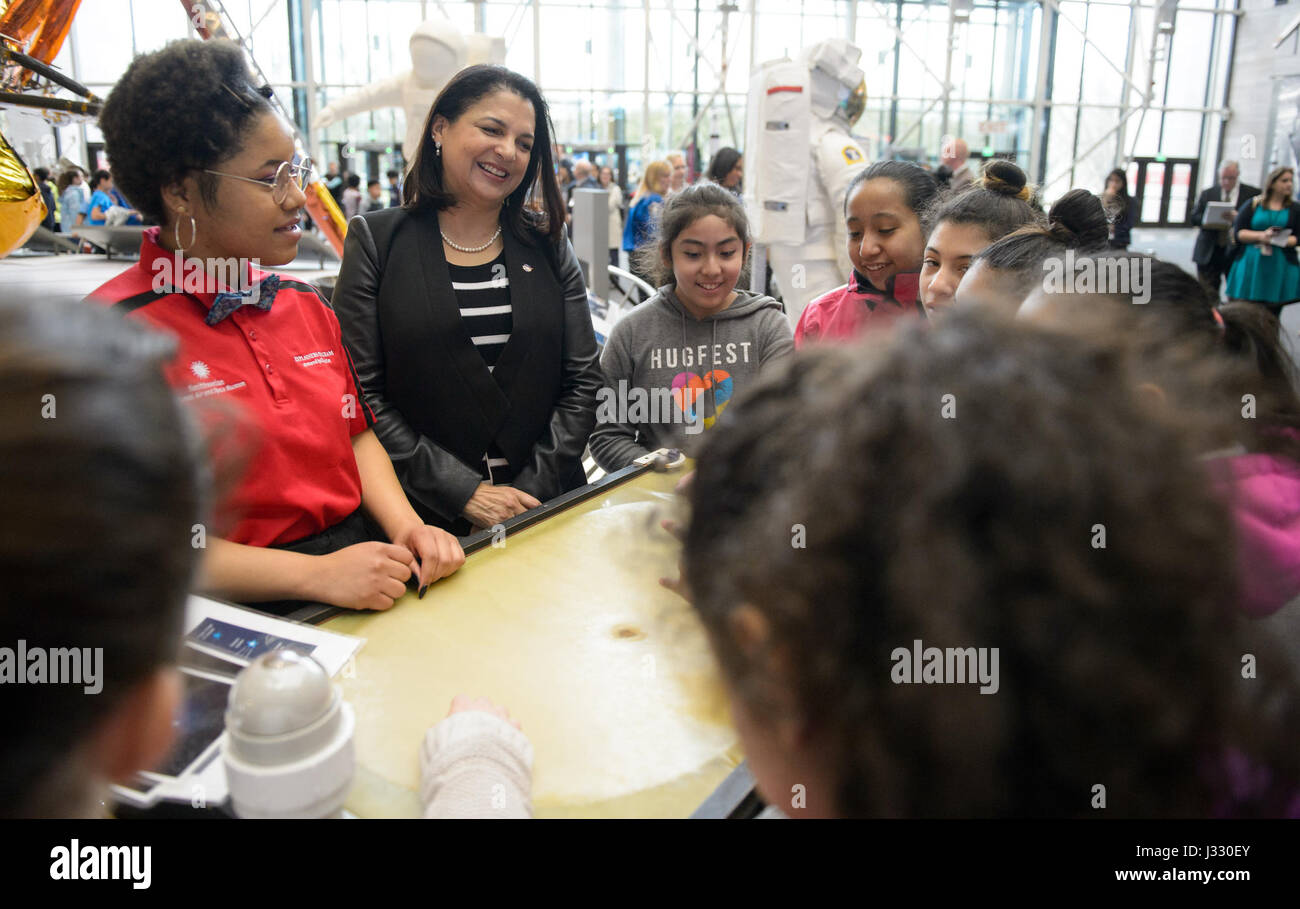 NASA Astrophysics Division Deputy Director Andrea Razzaghi is seen with ...