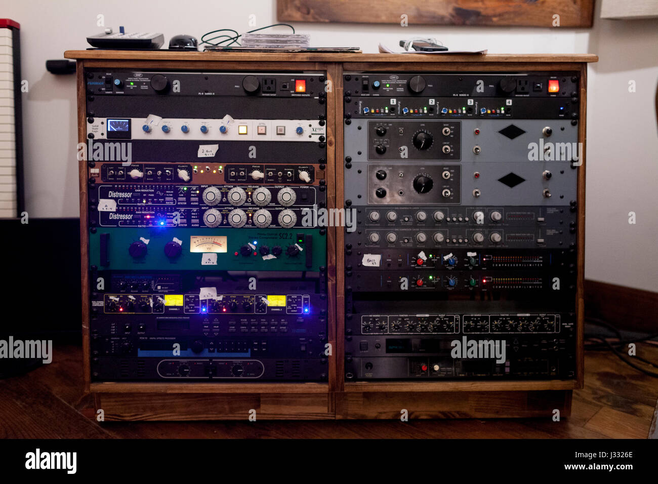 Audio recording equipment at a recording studio Stock Photo - Alamy