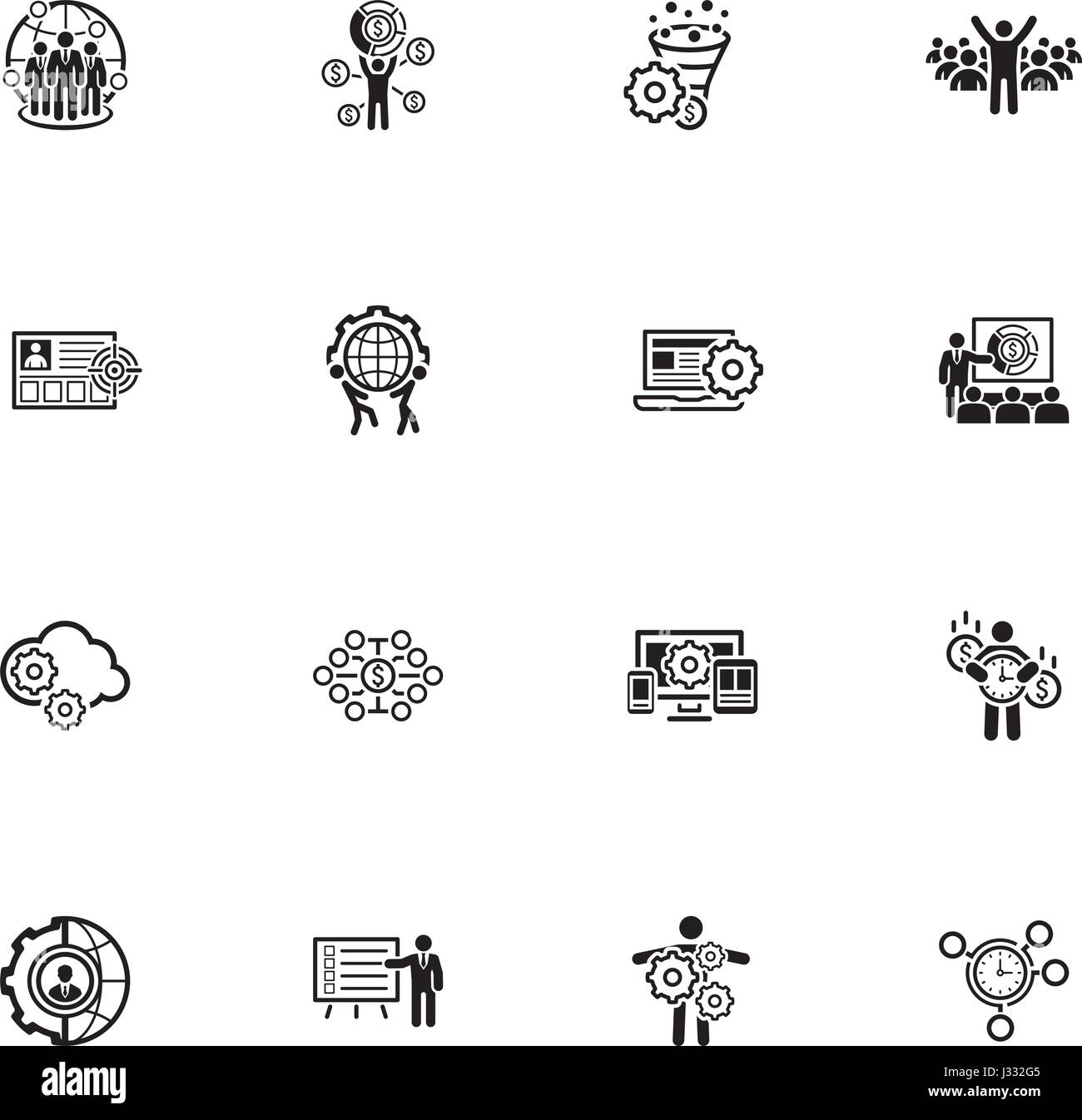 Flat Design Business Icons Set Stock Vector Image & Art - Alamy