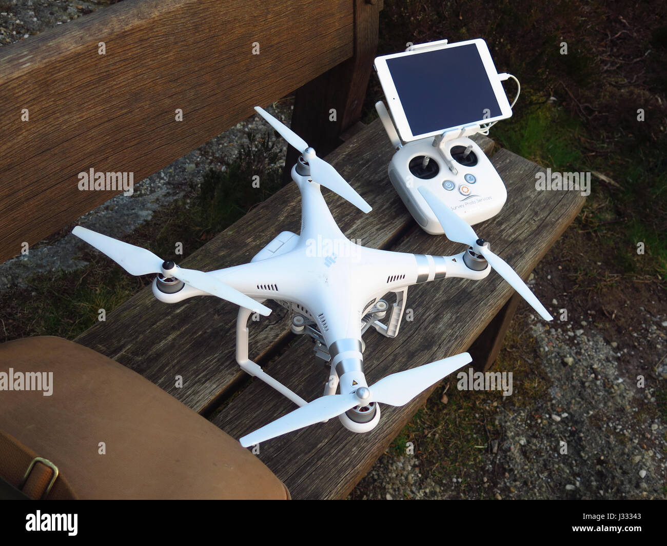 DJI Phantom 3 Advanced drone and kit before flight Stock Photo - Alamy