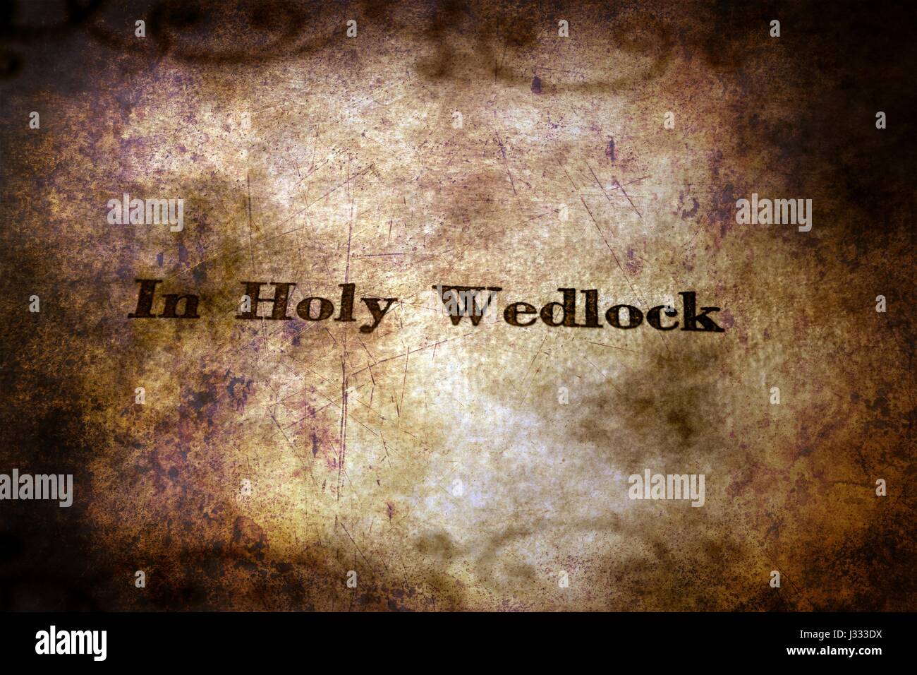 Holy wedlock text on grunge background Stock Photo - Alamy