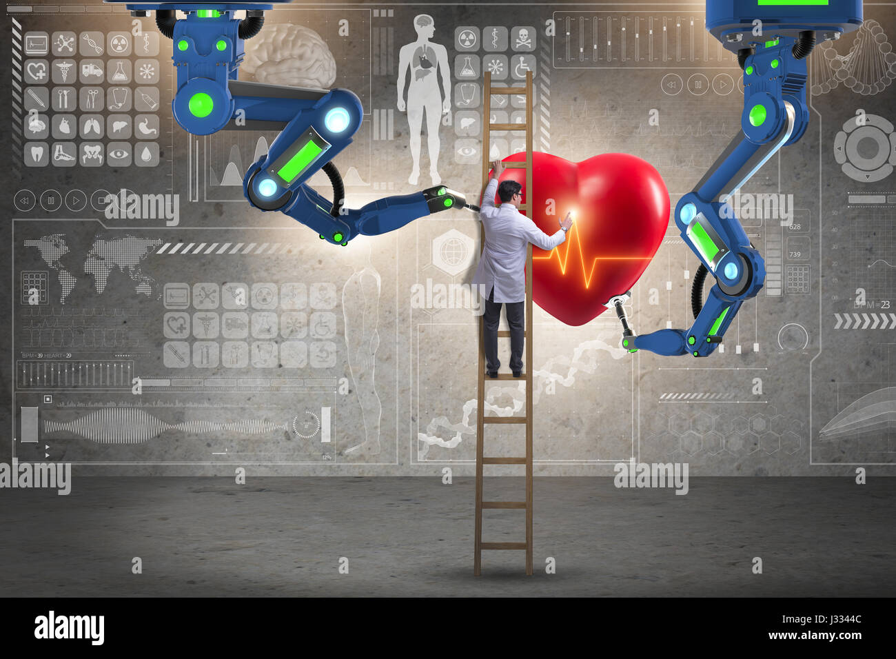 Heart surgery done by robotic arm Stock Photo - Alamy