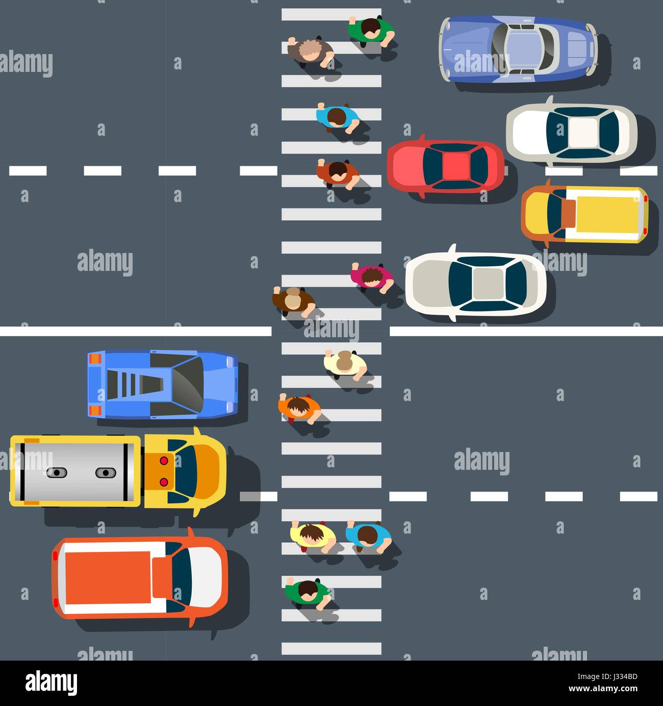 Car crossing road Stock Vector Images - Alamy