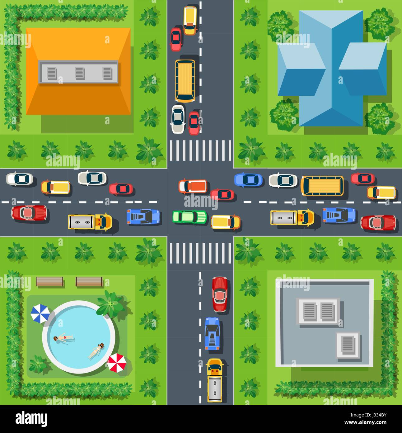 Top view from city Stock Vector Image & Art - Alamy