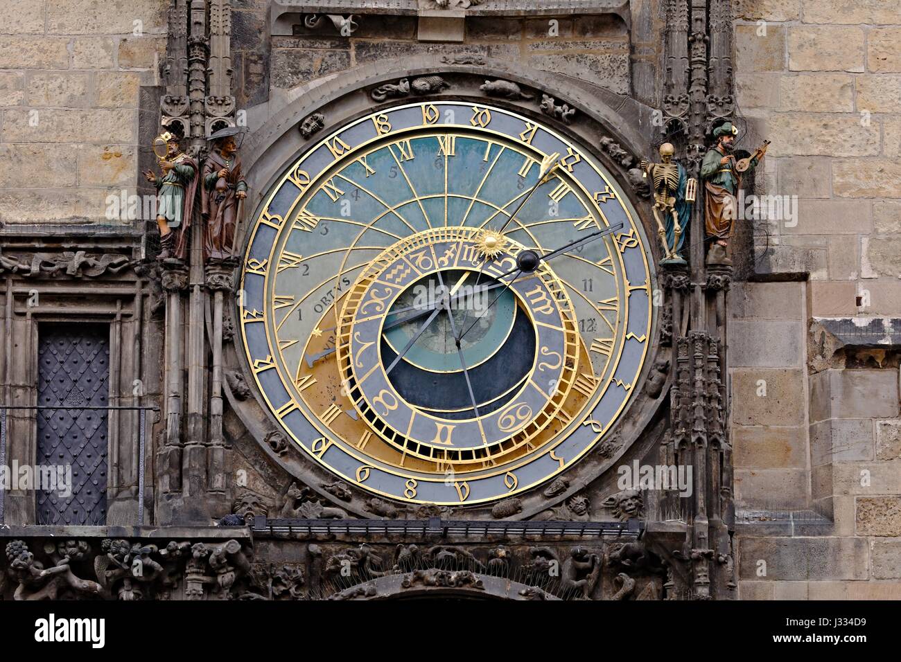 Old astronomical clock detail Stock Photo - Alamy