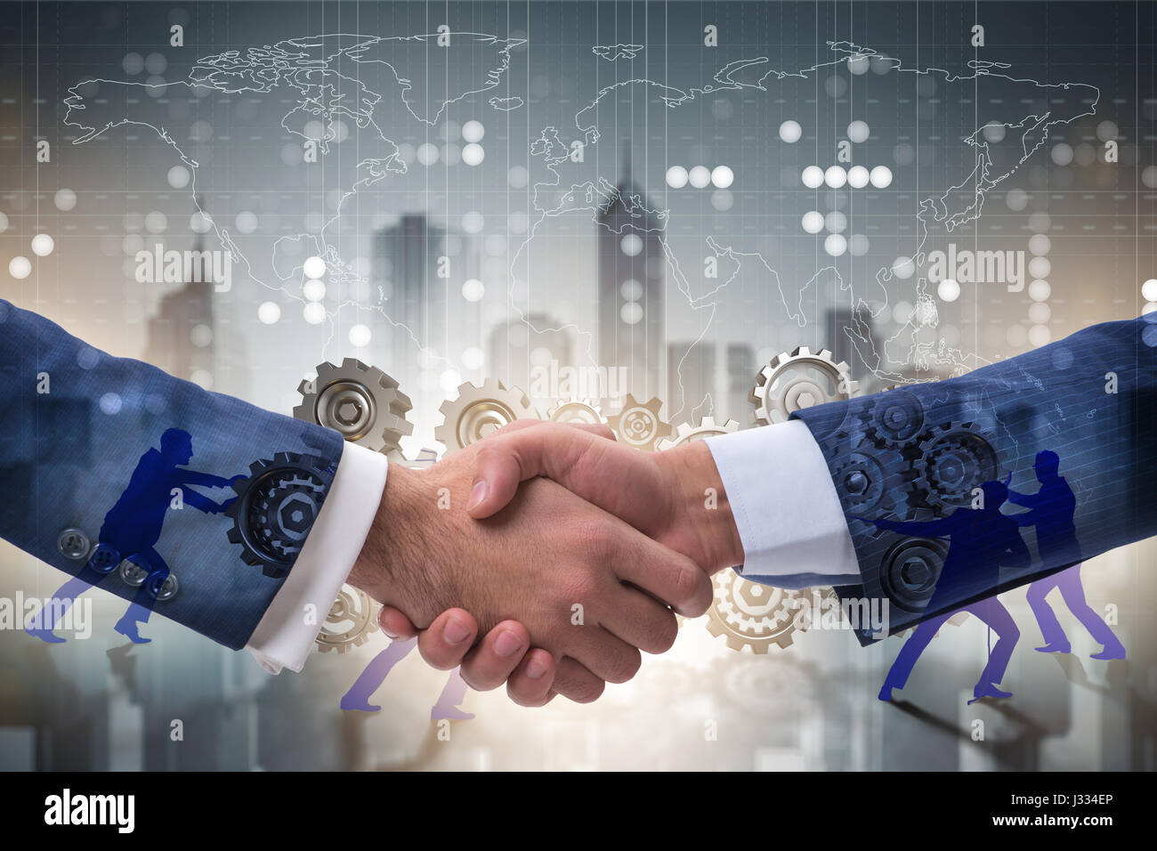 Handshake concept - business metaphor illustration Stock Photo - Alamy
