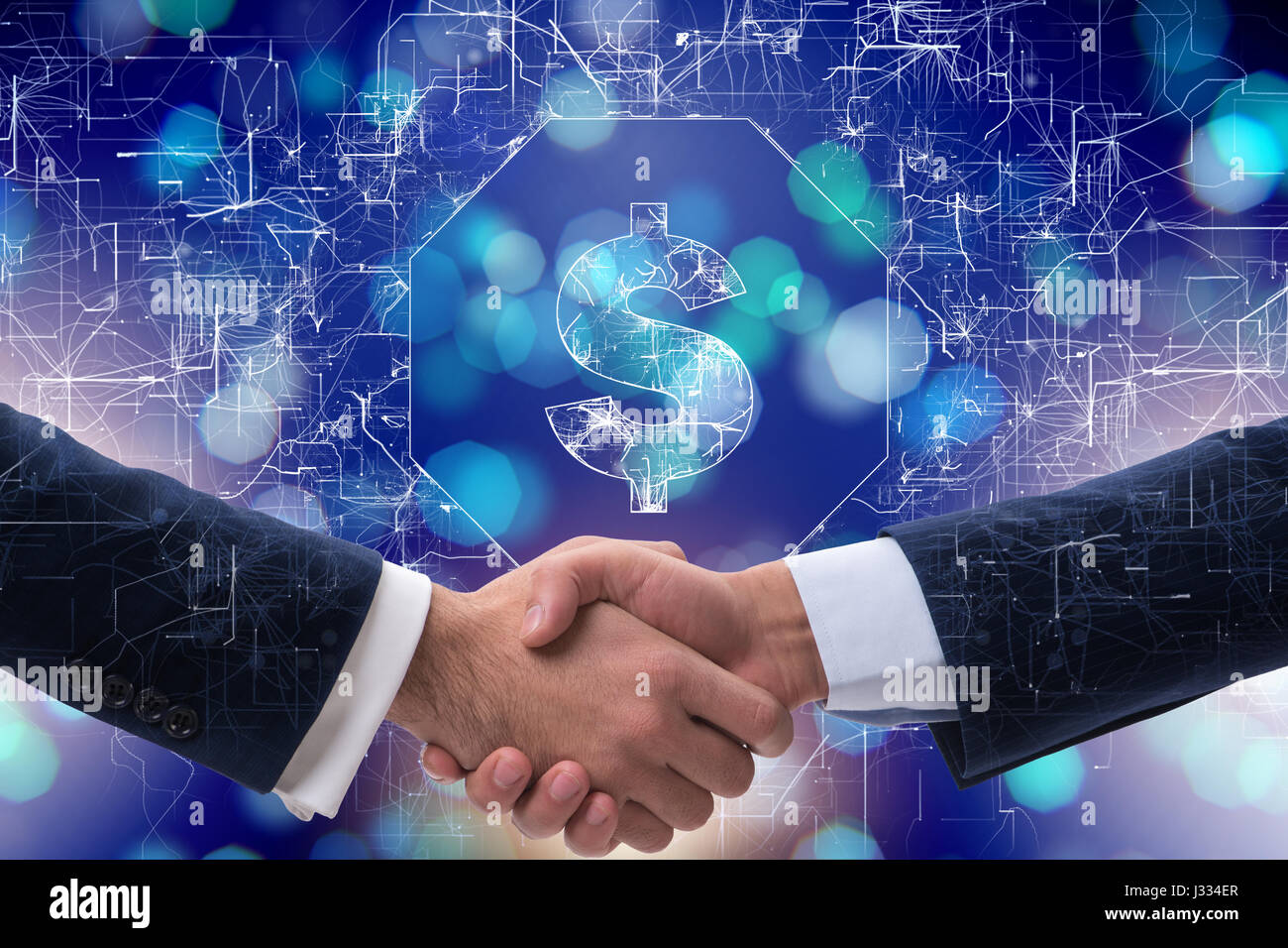 Handshake concept - business metaphor illustration Stock Photo - Alamy