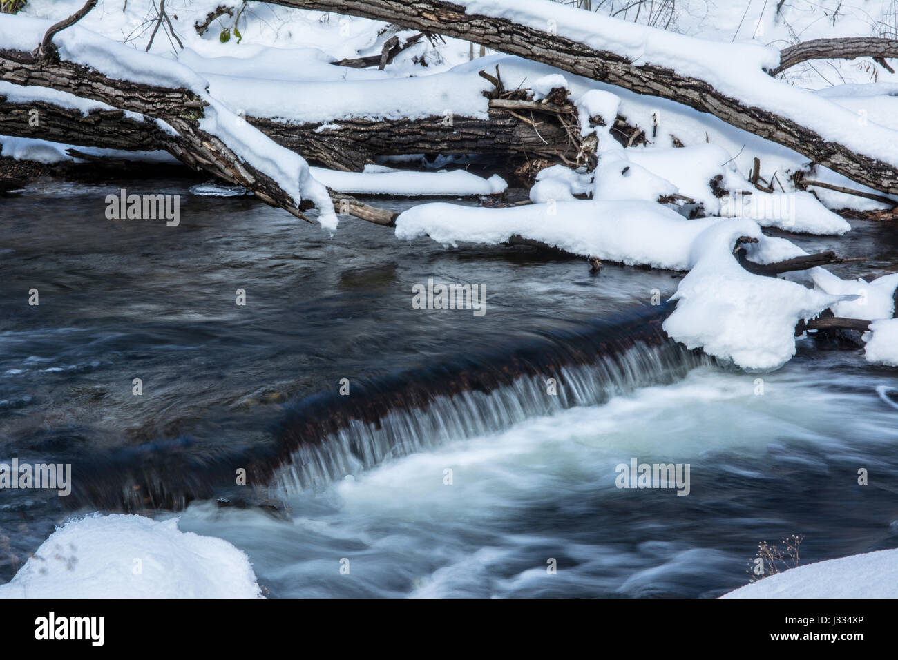Mountain stream in winter Stock Photo - Alamy