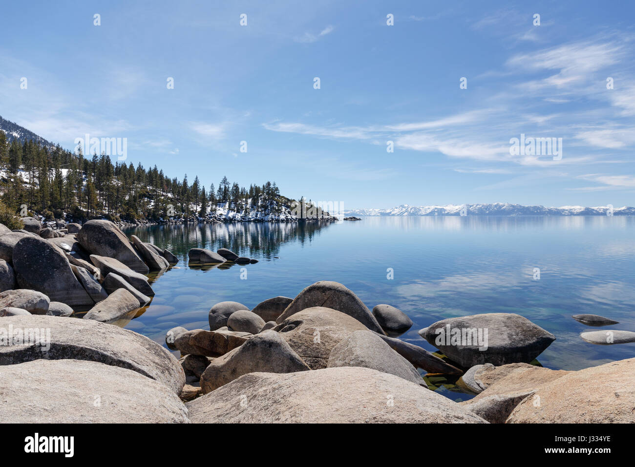 Views of smooth rocks on the shores of Lake Tahoe Stock Photo - Alamy