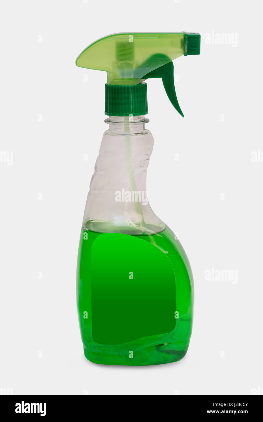 Glass Cleaning Liquid Cleaning Liquid Bottle On White Background Clipping Path Included Stock