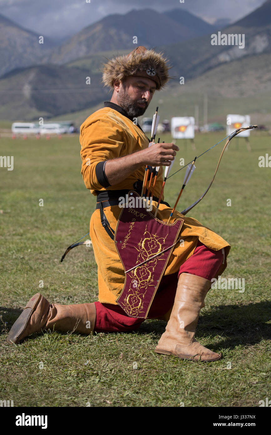 Archer at the World Nomad Games 2016. Issyk Kul, Kyrgyzstan Stock Photo ...