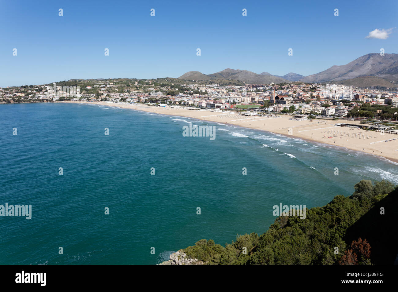 Landscape of public beach of Gaeta, Italy Stock Photo - Alamy