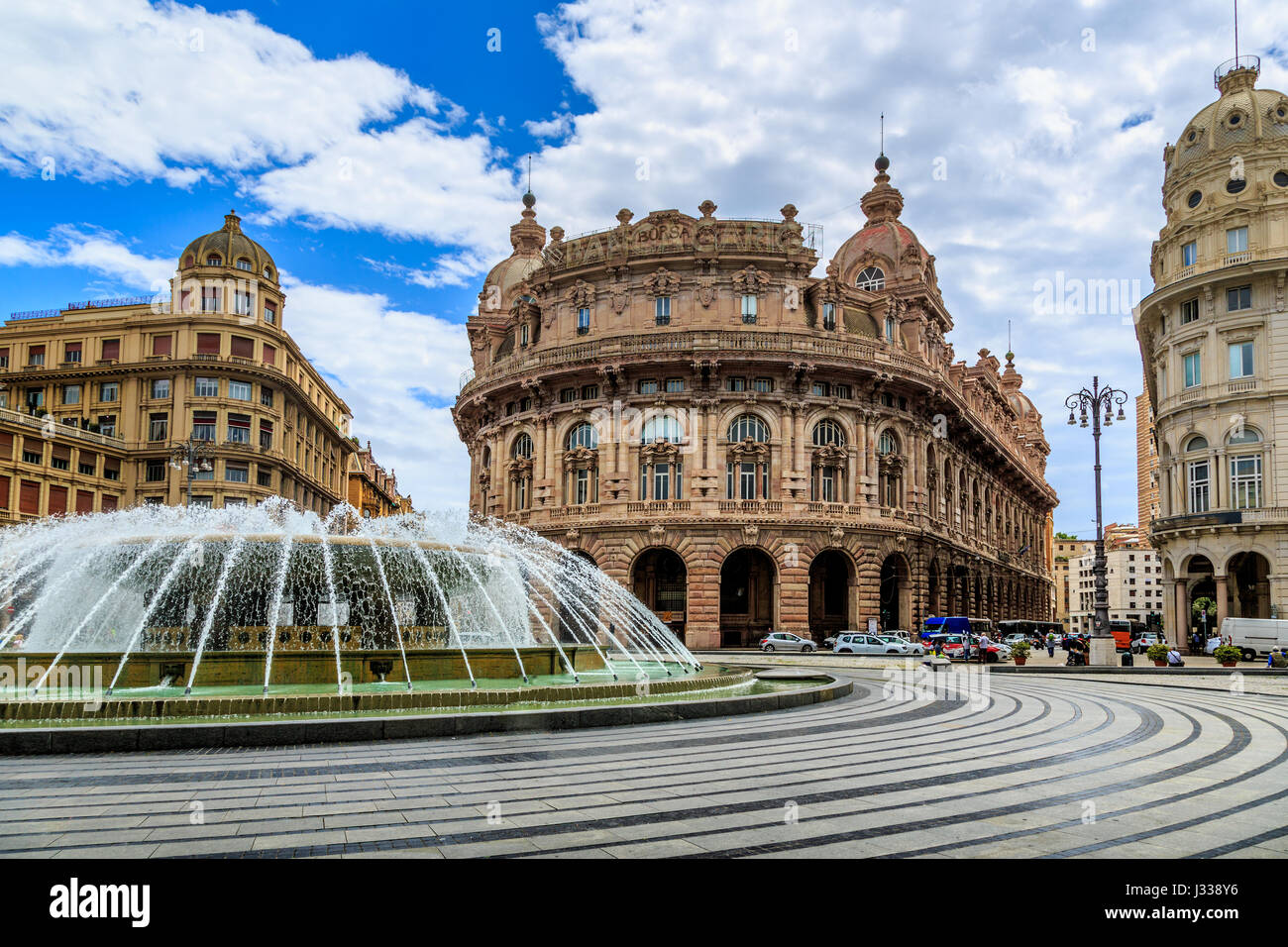 Piazza De Ferrari main square in Genoa Italy Stock Photo - Alamy