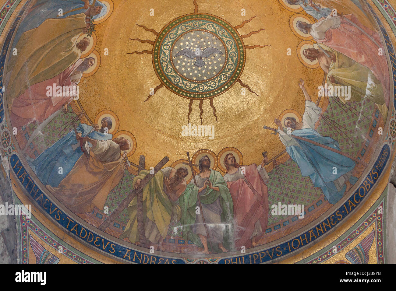 Descent of the Holy Spirit upon the Apostles. Mosaic designed by ...