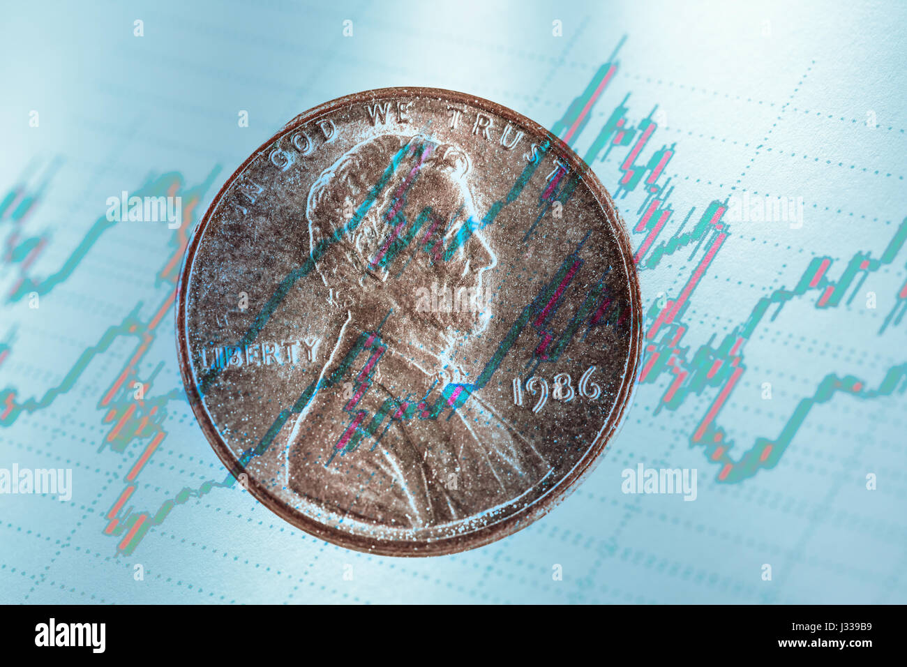 One cent coin of american currency closeup Stock Photo - Alamy