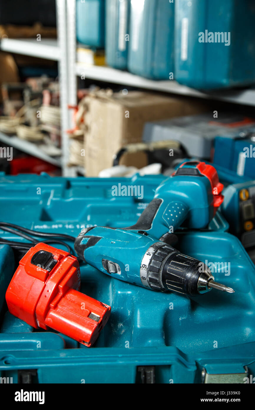 Screwdriver placed in the box in closeup Stock Photo - Alamy