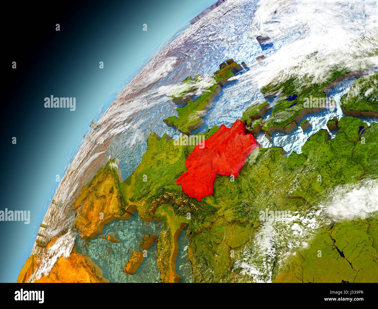 Germany map satellite geography hi-res stock photography and images - Alamy