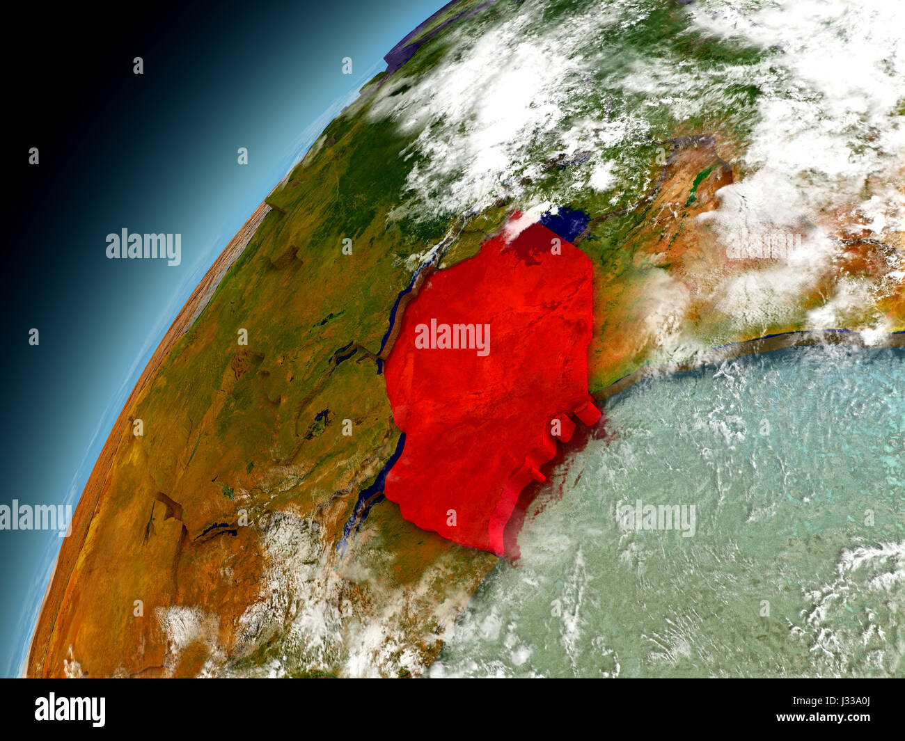 Tanzania map satellite geography hi-res stock photography and images ...