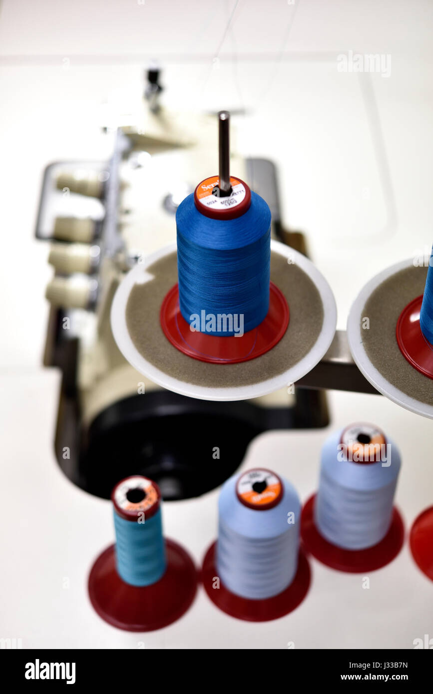 sewing thread, garns at a dressmakers in Hamburg, Germany Stock Photo ...
