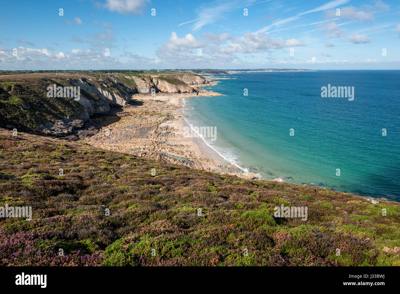 Coastal landscape at Cap Frehel, Cote d´Emeraude, Bretagne, France ...