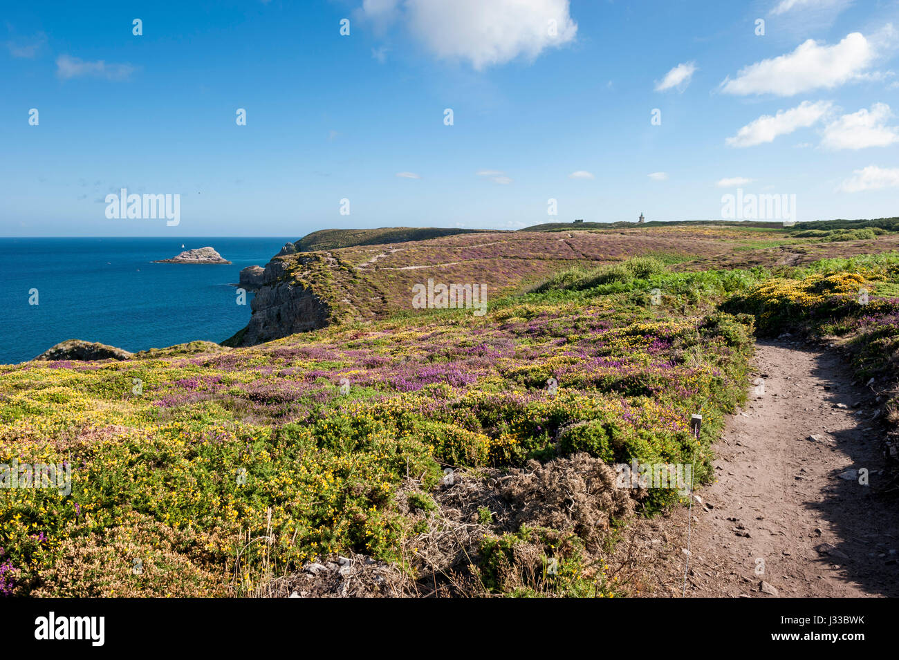 Coastal landscape at Cap Frehel, Cote d´Emeraude, Bretagne, France ...