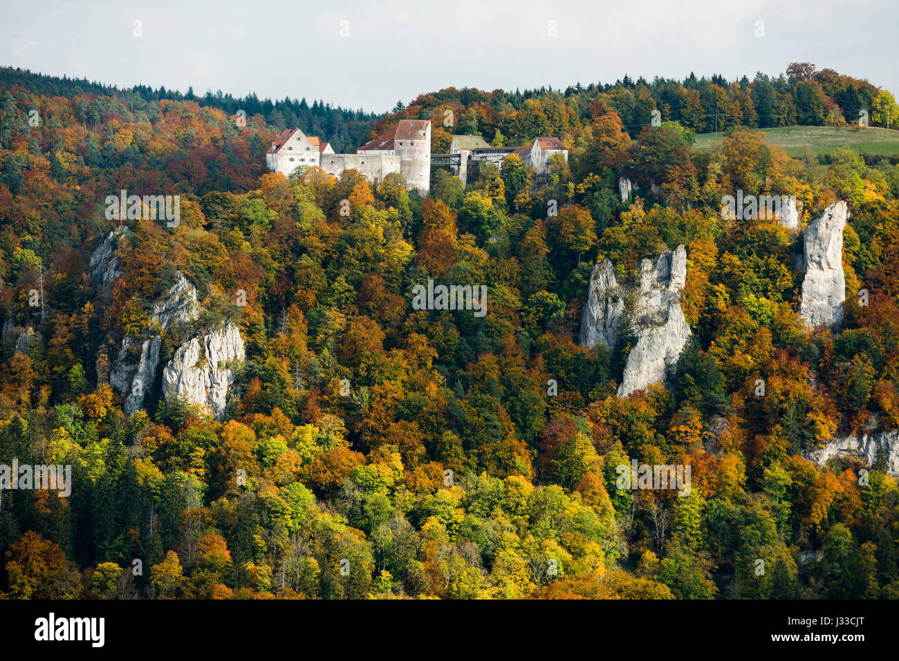 Wildenstein Castle, autumn, Upper Danube Valley, Beuron, Baden ...