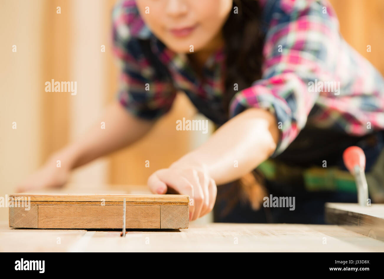 machine electronic table saw cutting, sharp cut metal steel silver in ...