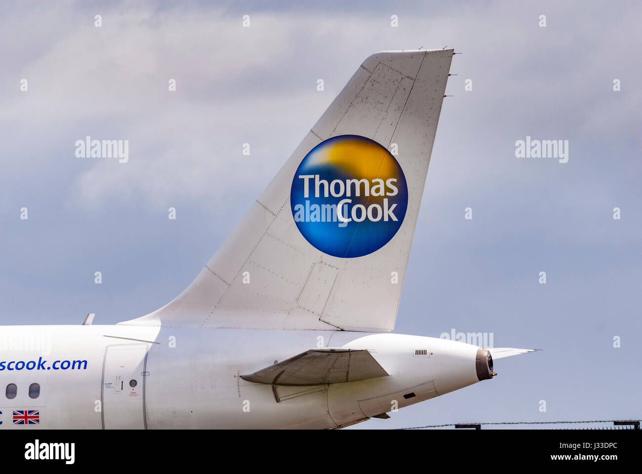 Thomas Cook aircraft tailplane Stock Photo - Alamy