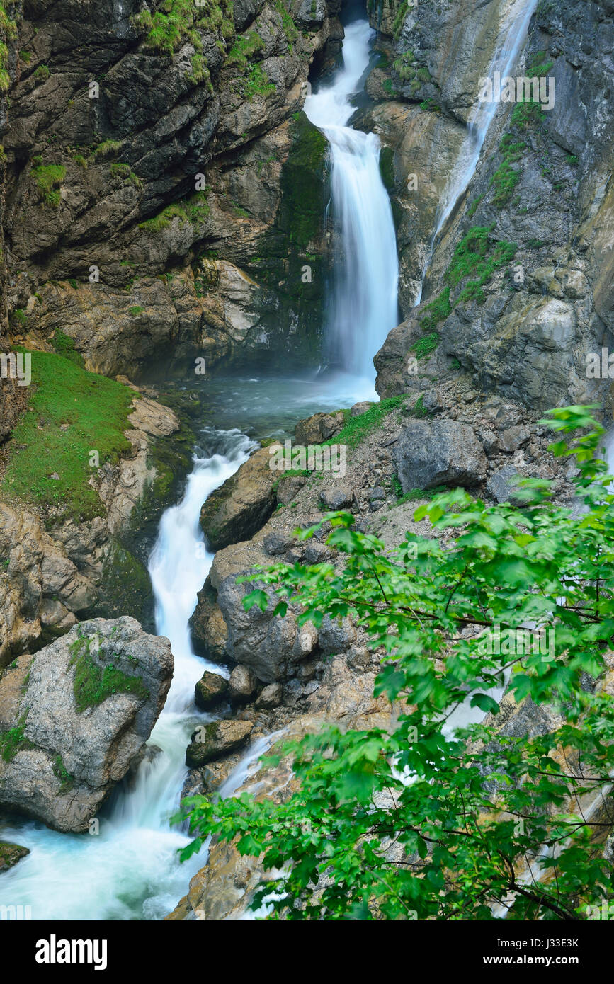 Waterfall Waldbachstrub, Echern Valley, Hallstatt, Salzkammergut, Upper ...