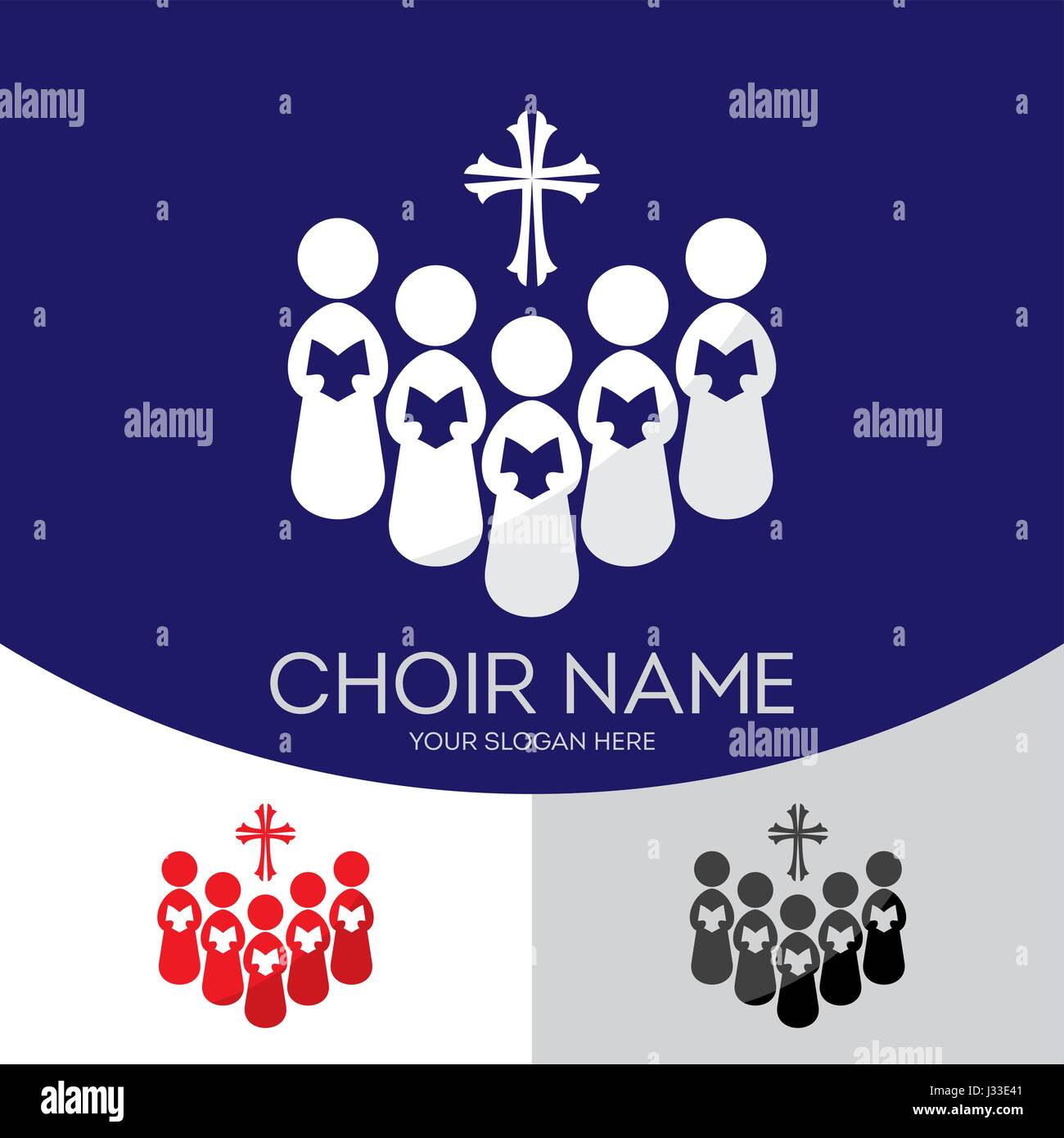Choir Christian Church. Worship God. Music Ministry Stock Vector Image ...