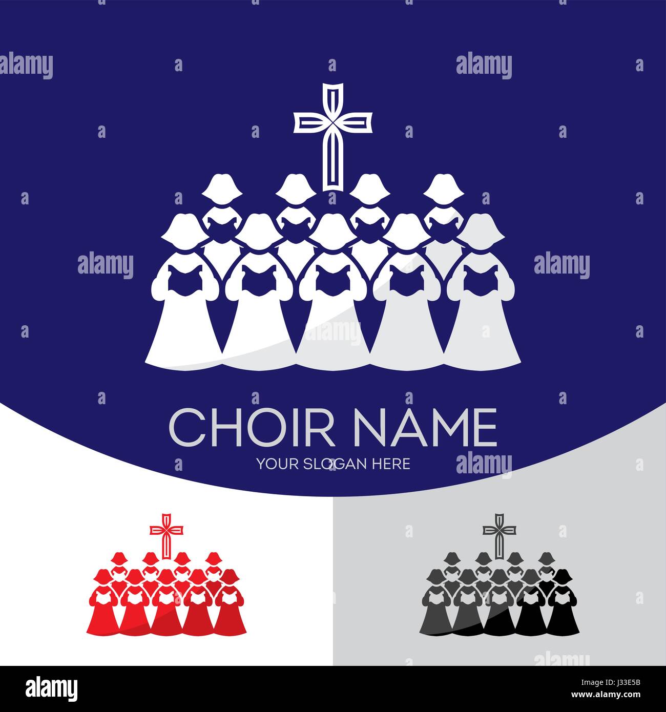 Choir Christian Church. Worship God. Music Ministry Stock Vector Image ...