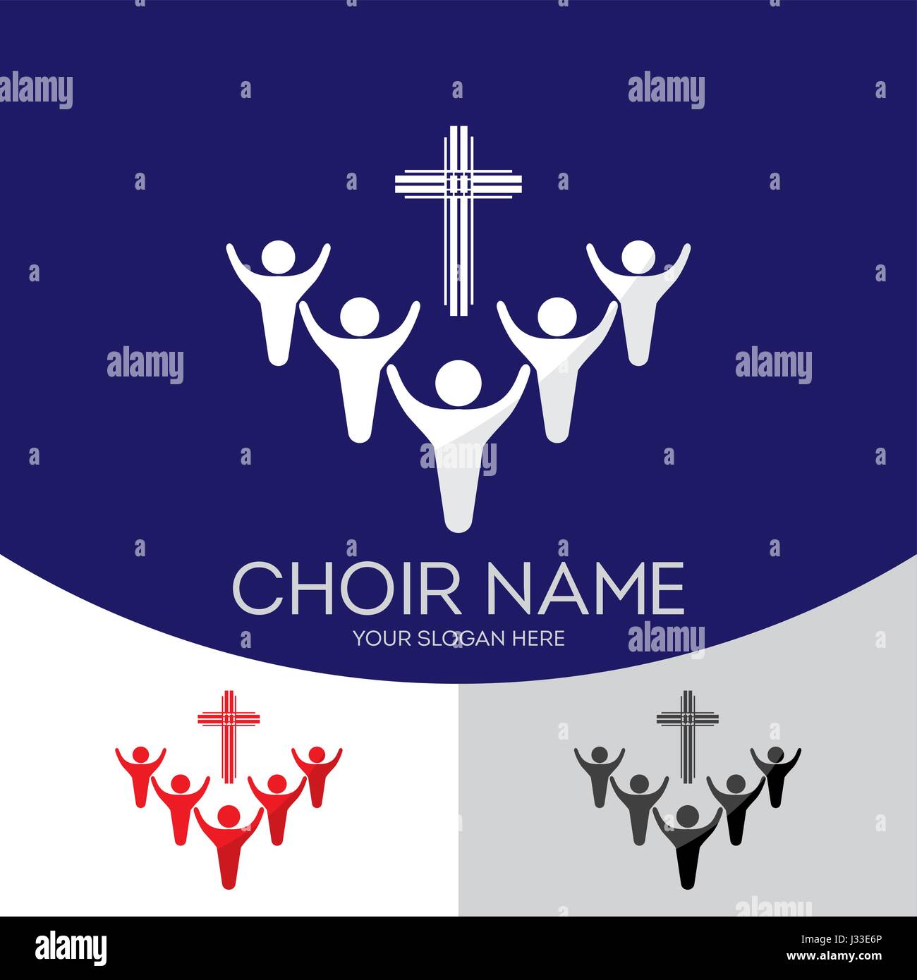 Choir Christian Church. Worship God. Music Ministry Stock Vector Image ...