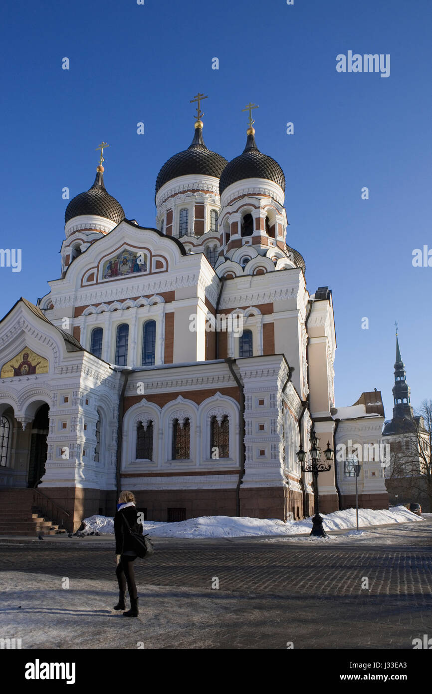 Aleksander Nevski Cathedral, Toompea (Cathedral Hill), Tallinn, Estonia ...