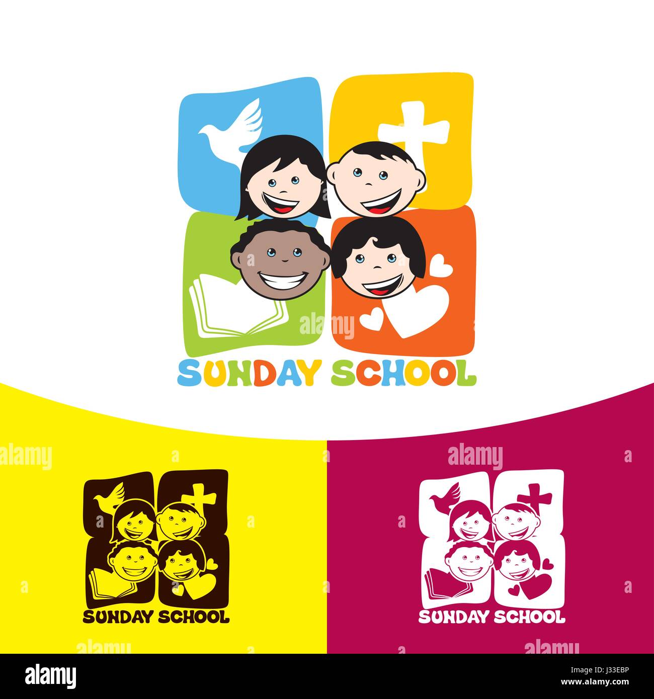 Logo Sunday school. Christian symbols. The Church of Jesus Christ Stock ...