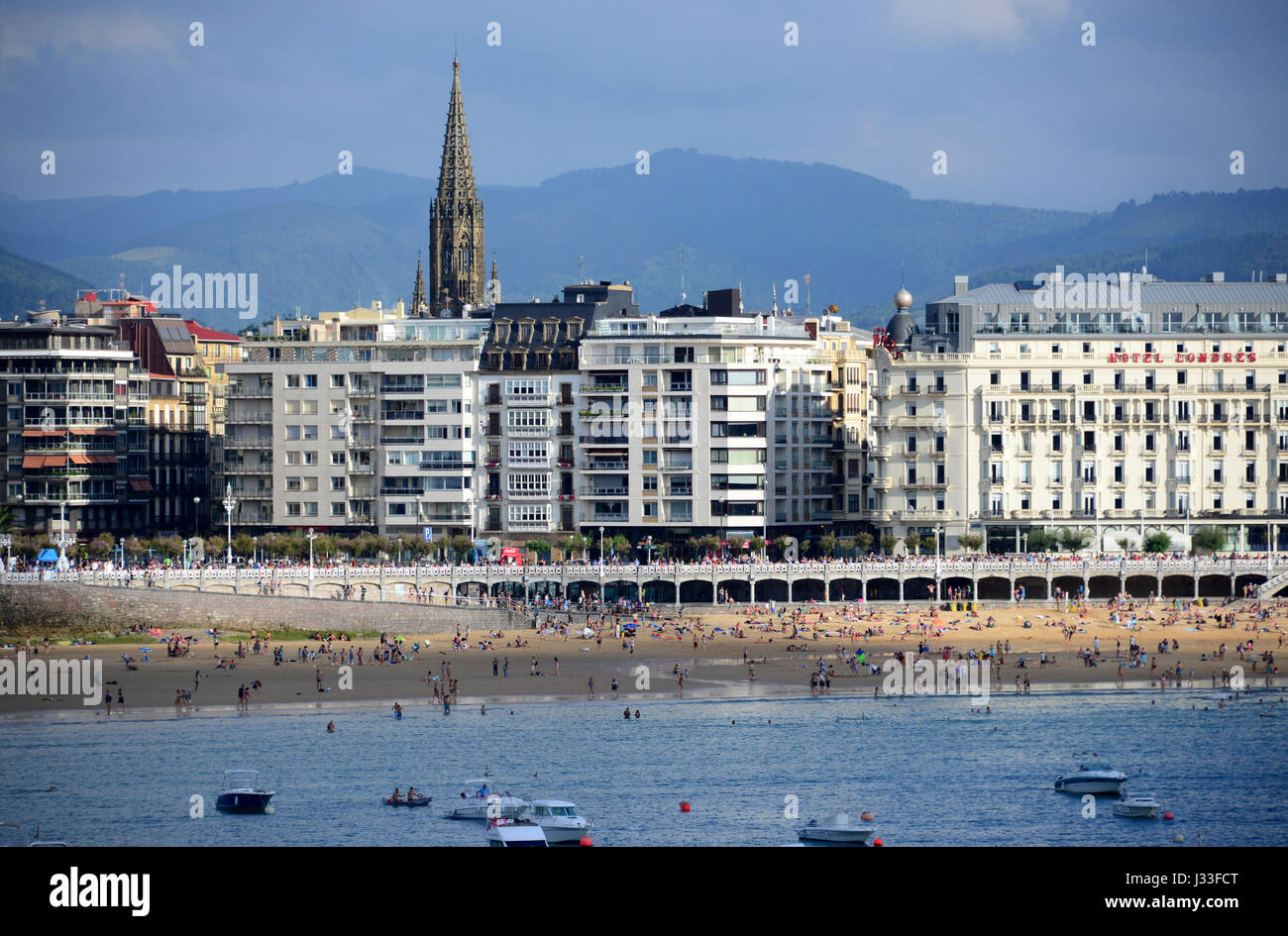 View towards San Sebastian, Basque country, North-Spain, Spain Stock ...