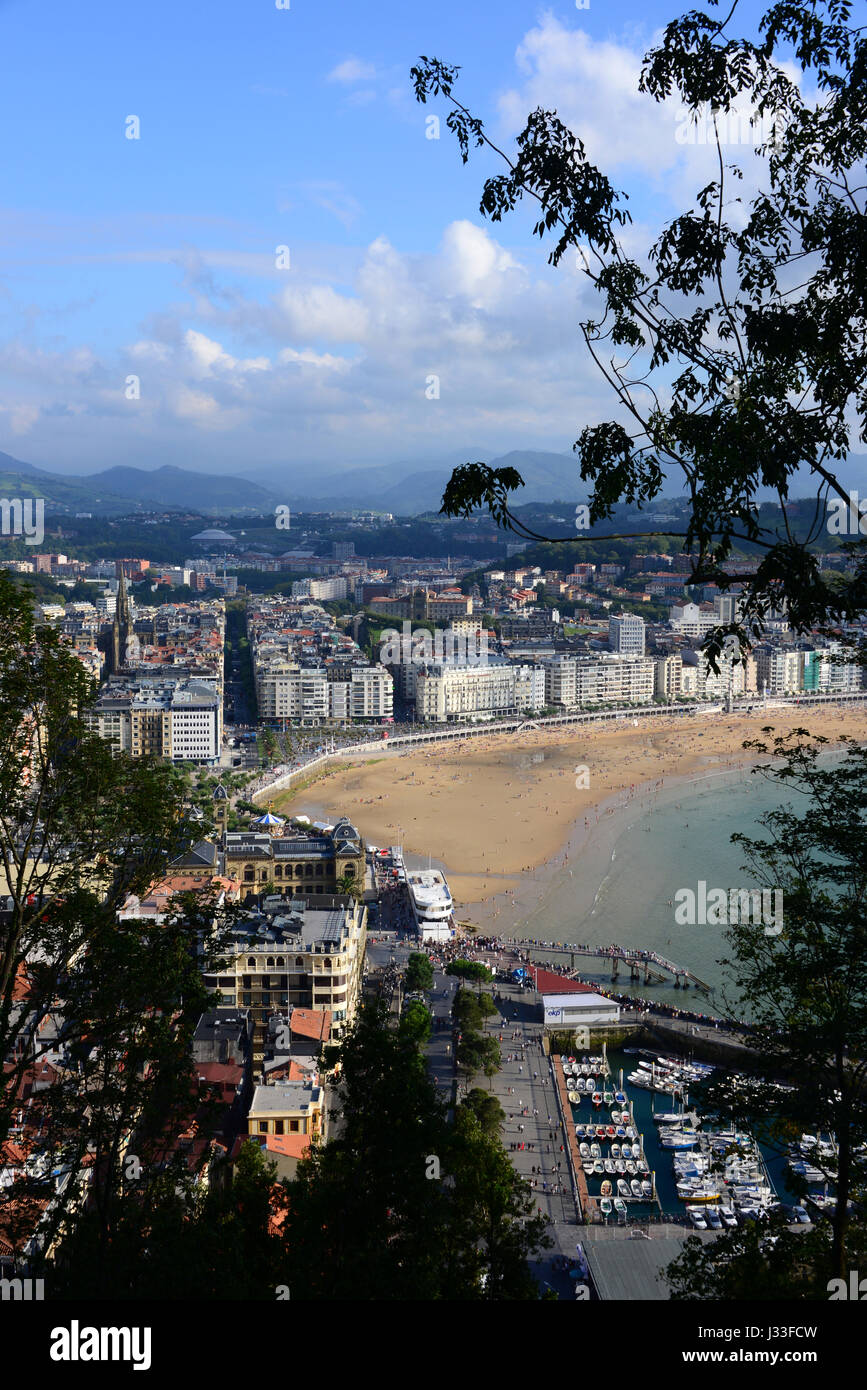 View towards San Sebastian, Basque country, North-Spain, Spain Stock ...