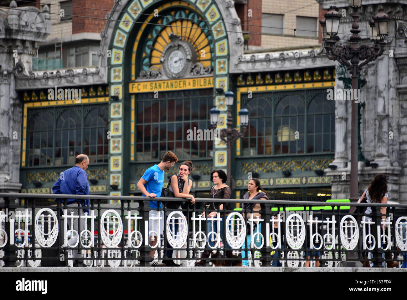 At the railway station, Bilbao, Basque country, North-Spain, Spain ...