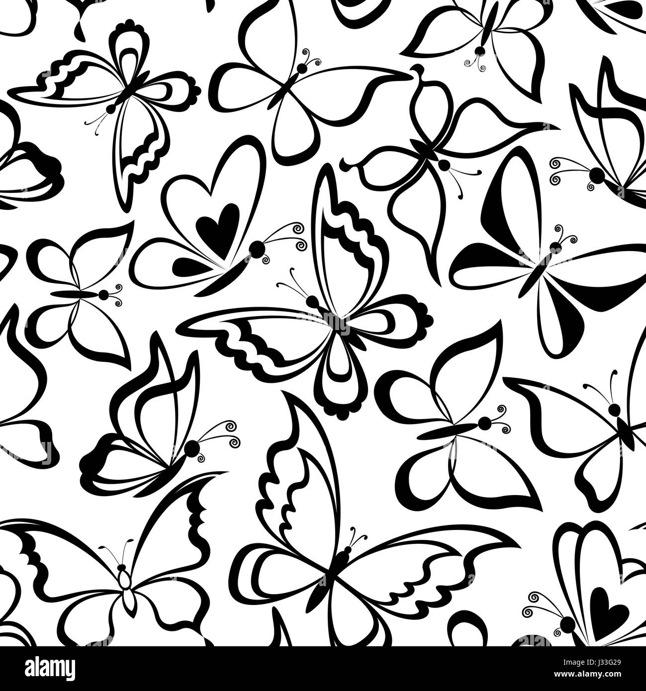 Insect moth seamless Black and White Stock Photos & Images - Alamy