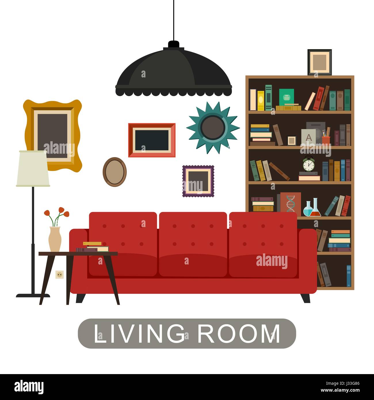 Living room design banner Stock Vector Images - Alamy