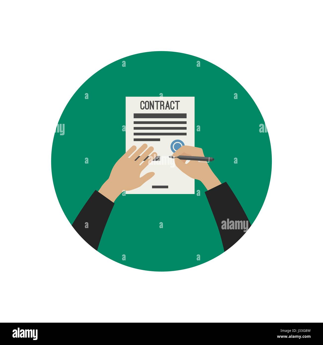 Man Signing Contract Stock Vector Images - Alamy