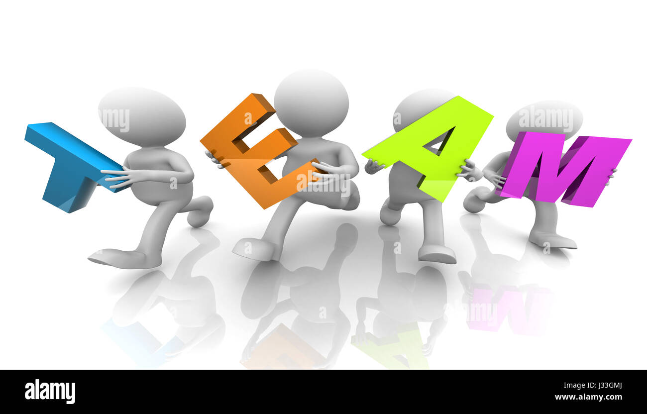 3d small people leader team hi-res stock photography and images - Alamy