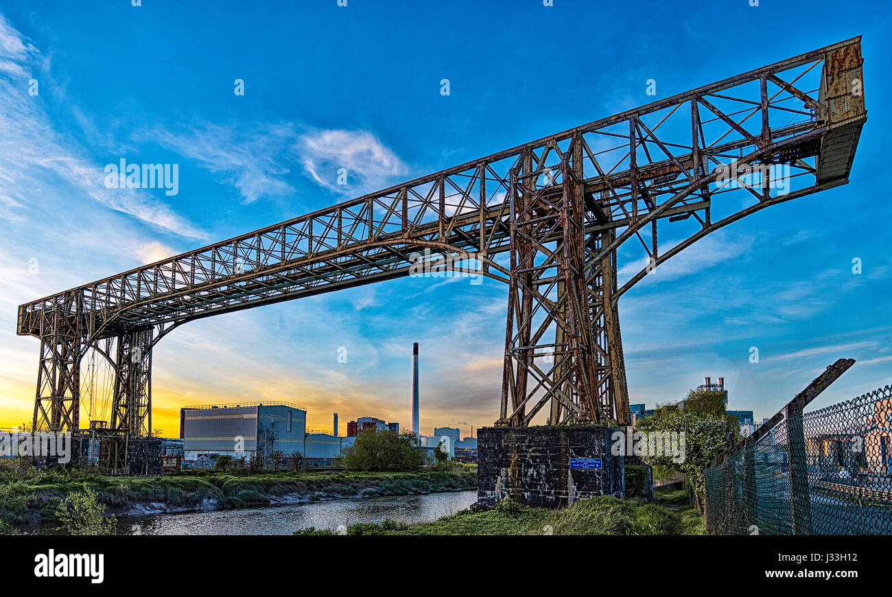 The only surviving railway transporter bridge in the world hi-res stock ...